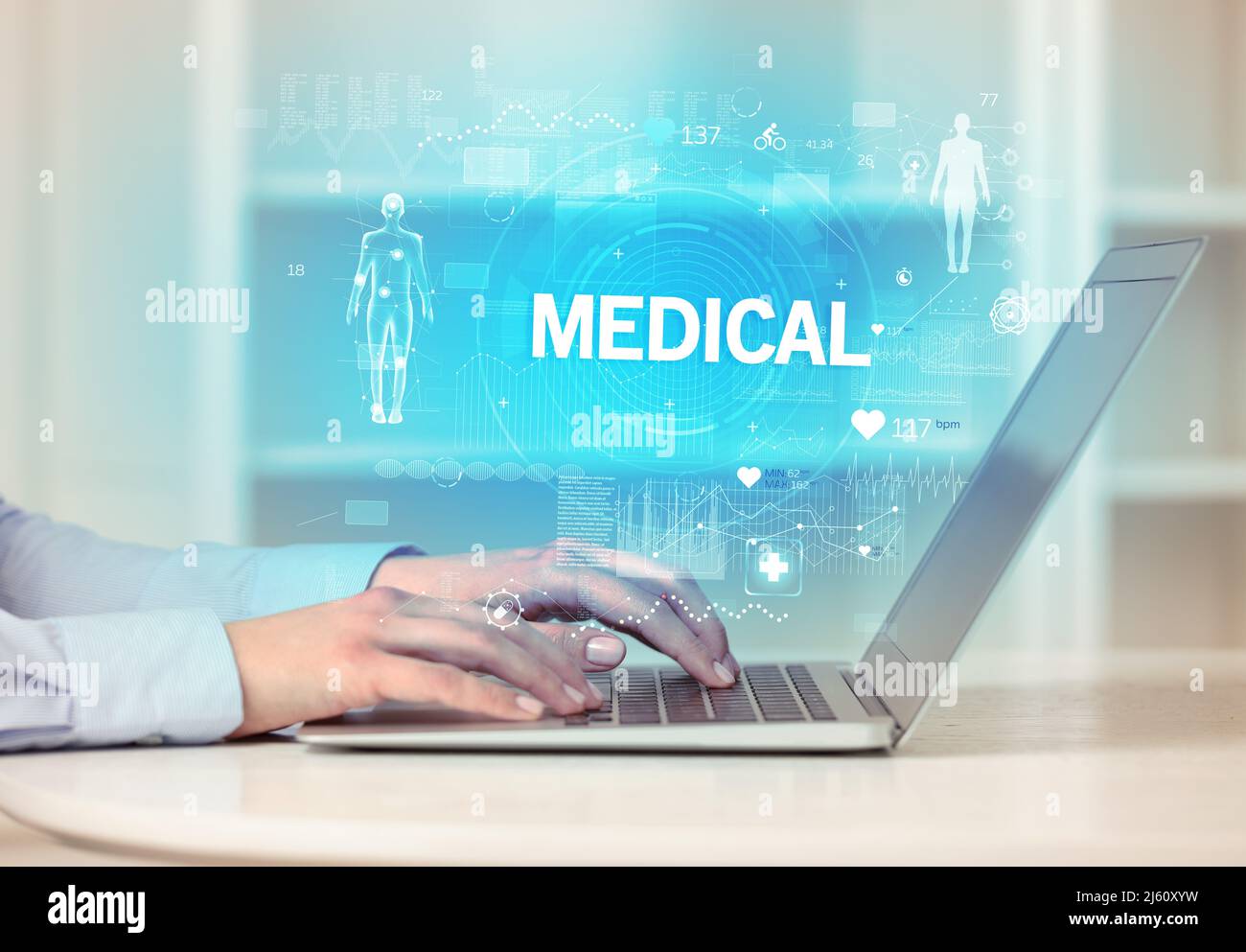 Doctor working a health check Stock Photo - Alamy