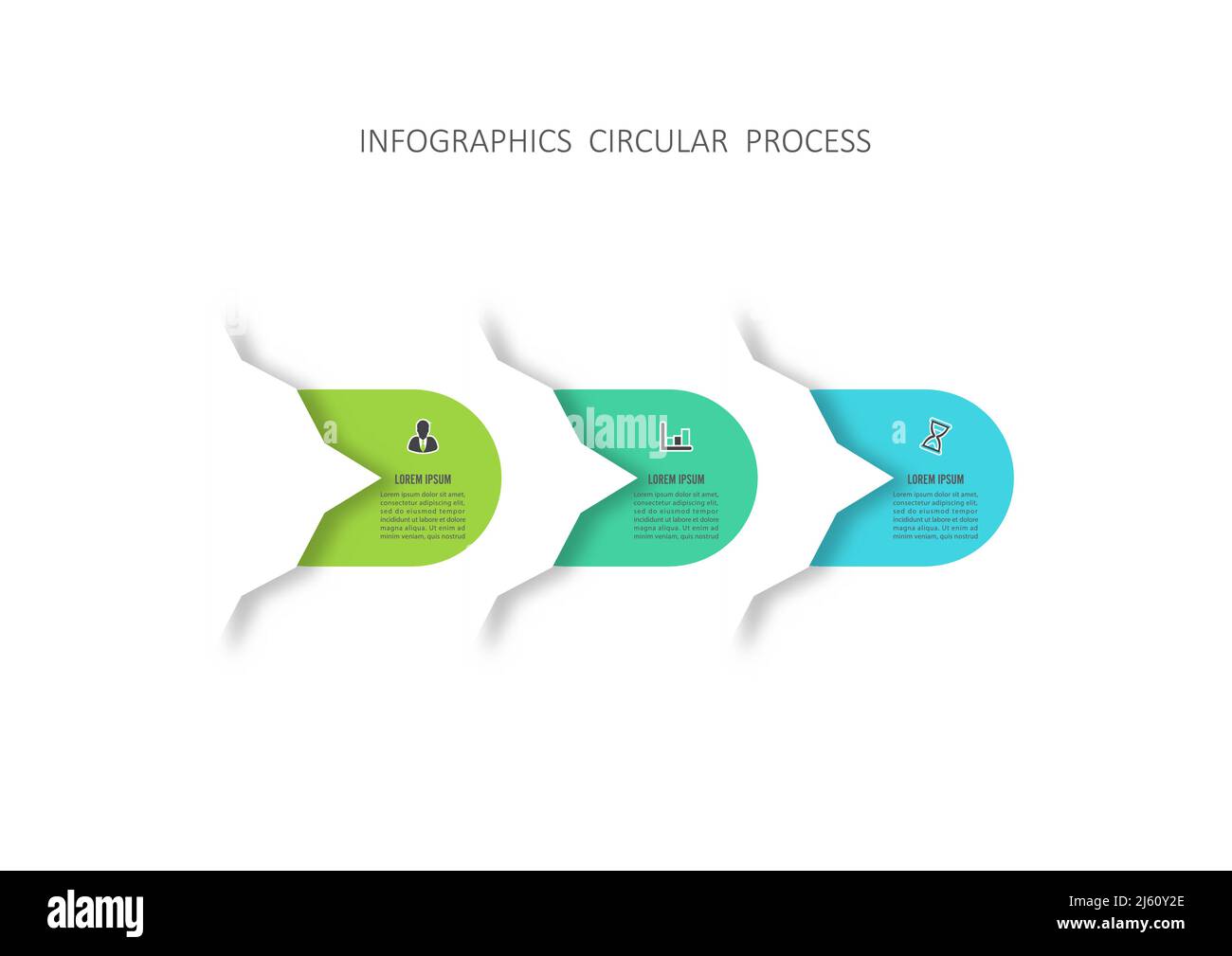 Vector infographic template with 3D paper label, integrated circles ...