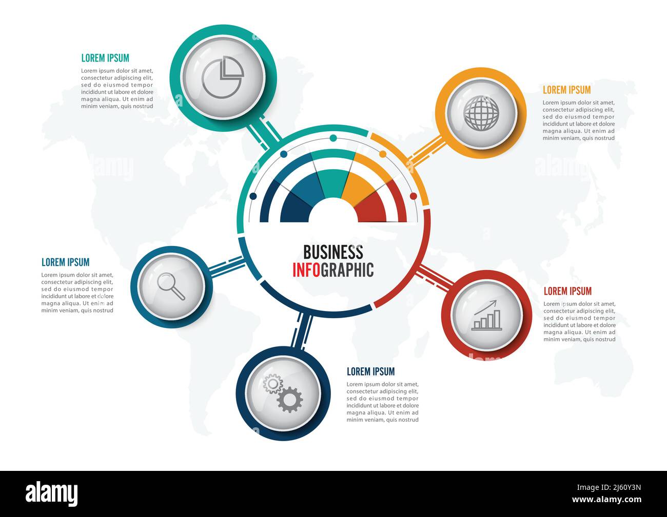 Abstract infographics five options template. Vector illustration. Can ...