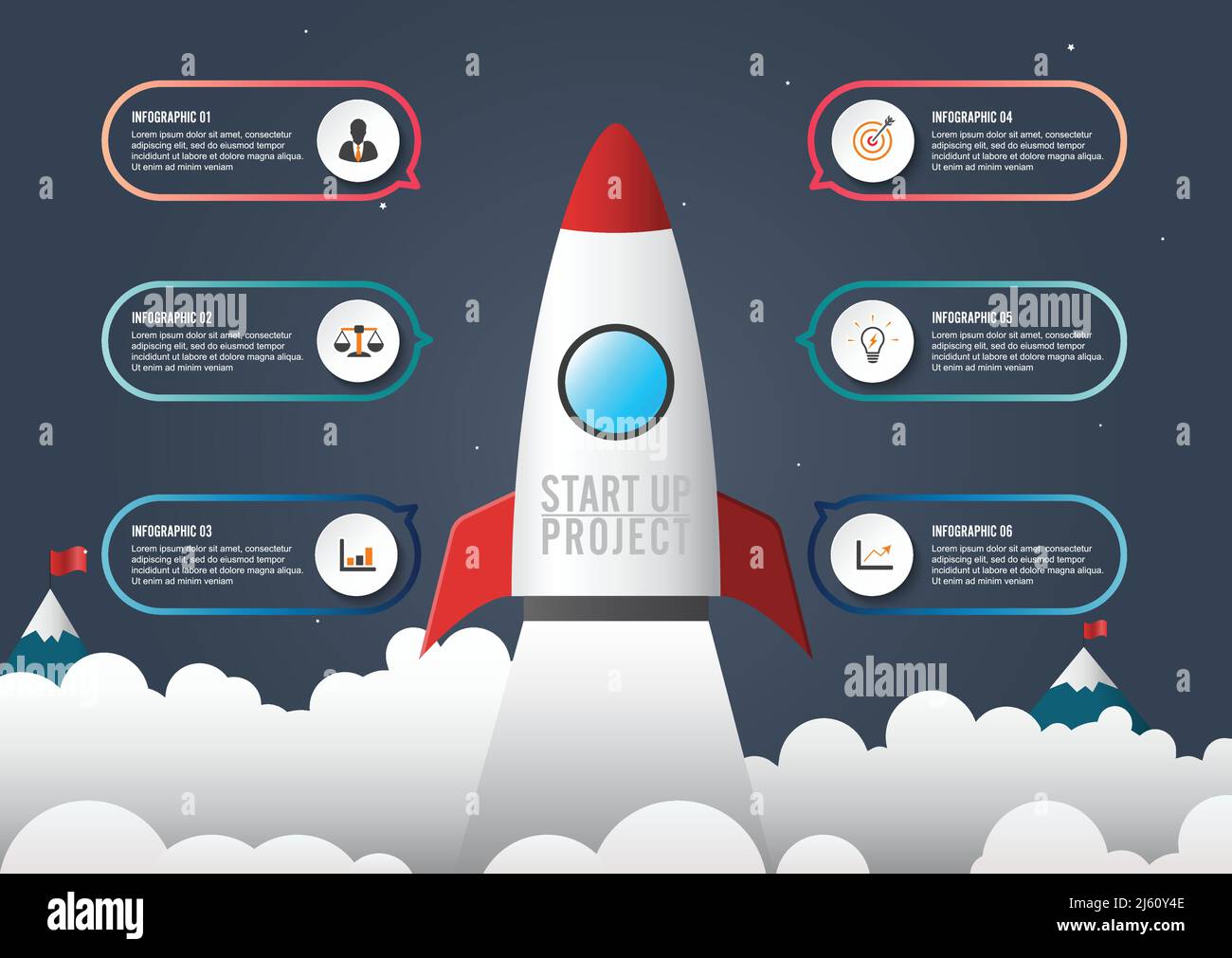 Business data visualization. Process chart. Abstract elements of graph ...