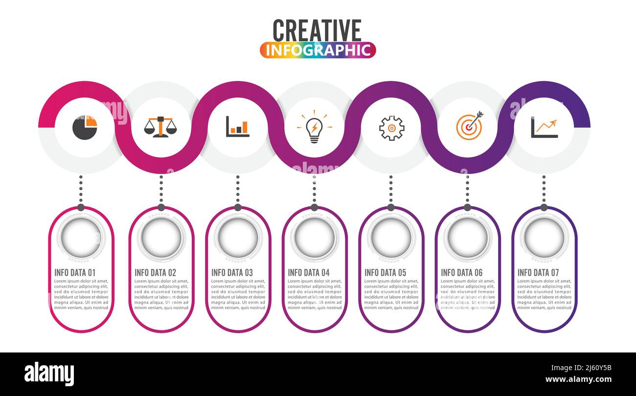 7 Parts infographic design vector and marketing icons can be used for ...