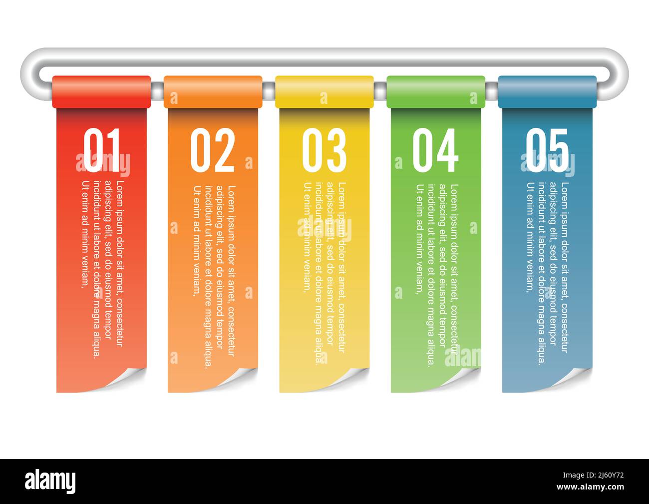 Vector infographic template with 3D paper label, integrated circles ...