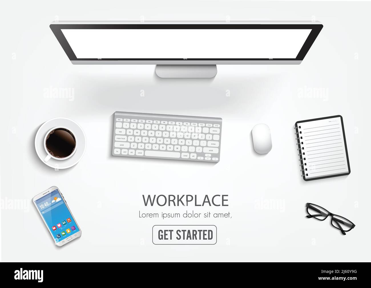 Keyboard table up view Stock Vector Images - Alamy