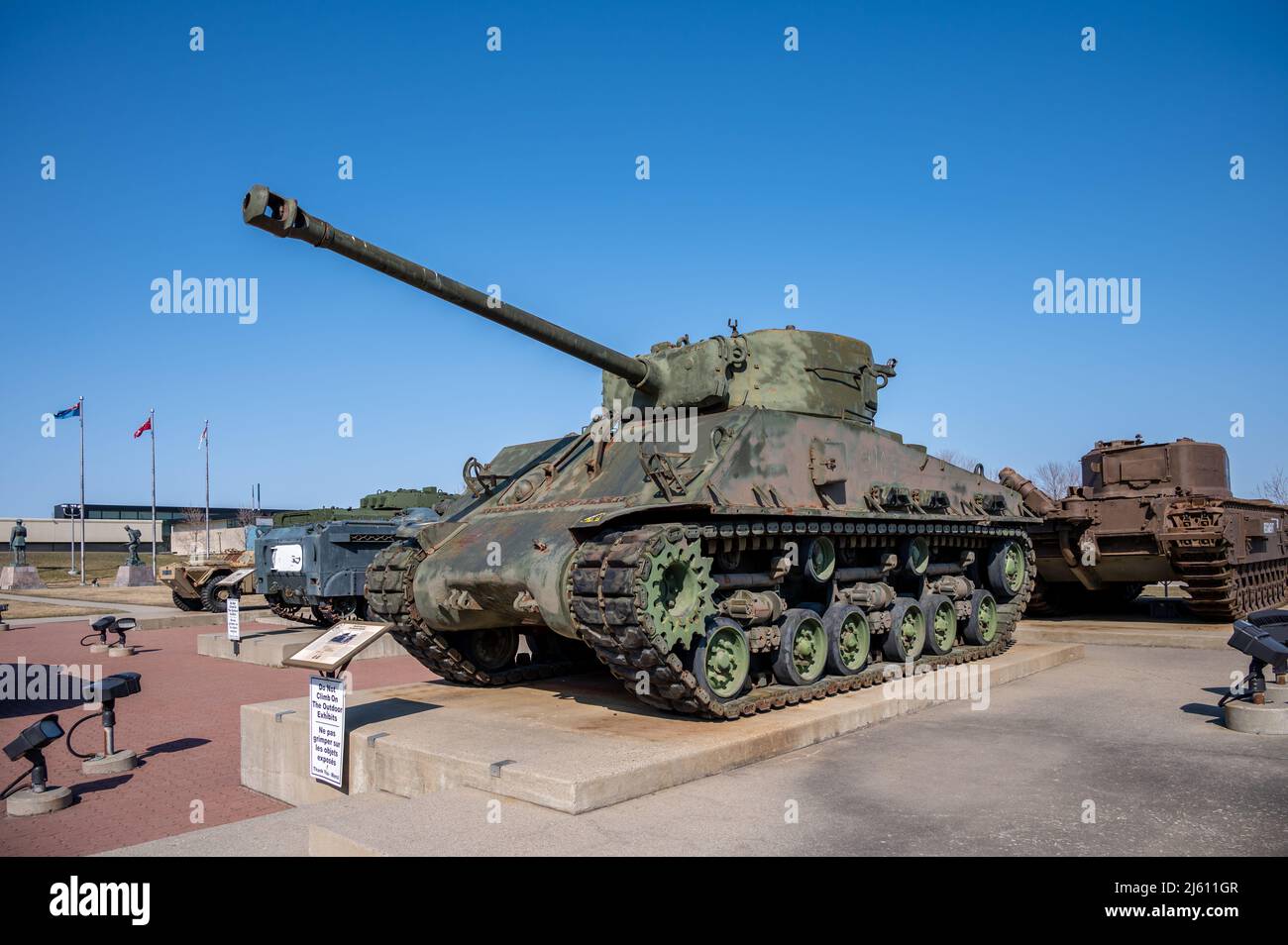 Calgary, Alberta - April 24, 2022: Sherman Tank on display at The ...
