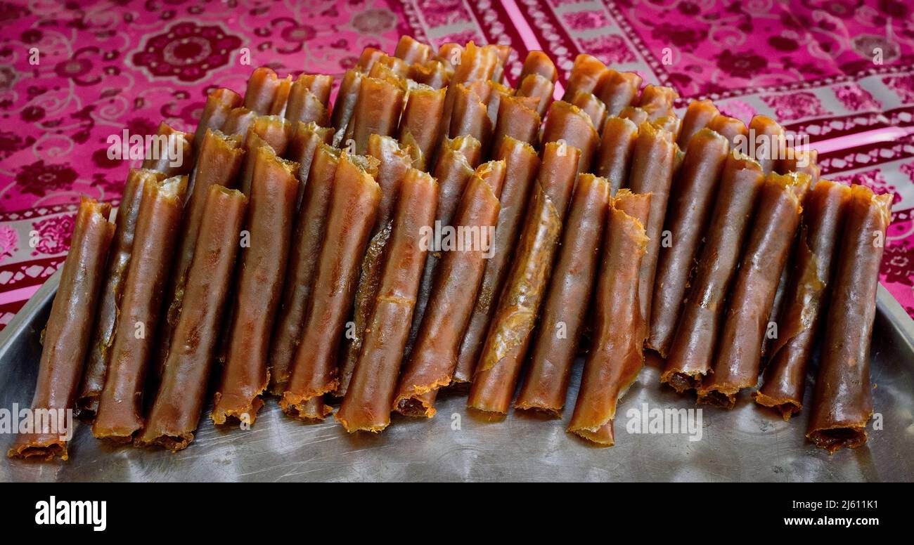 Mango Leather, fruit roll ups Stock Photo - Alamy