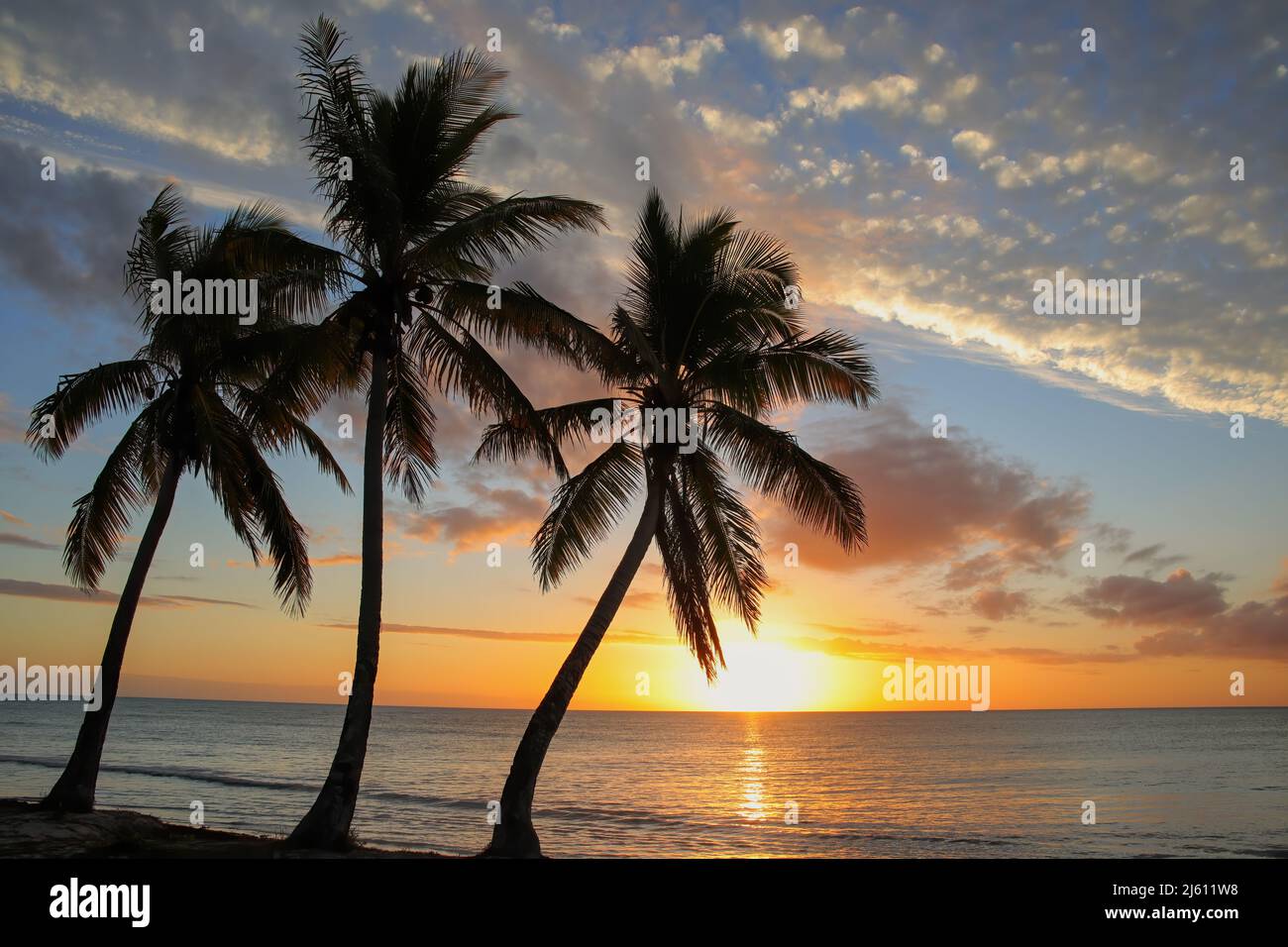 Sunset over Ouvea lagoon on Ouvea Island, Loyalty Islands, New ...