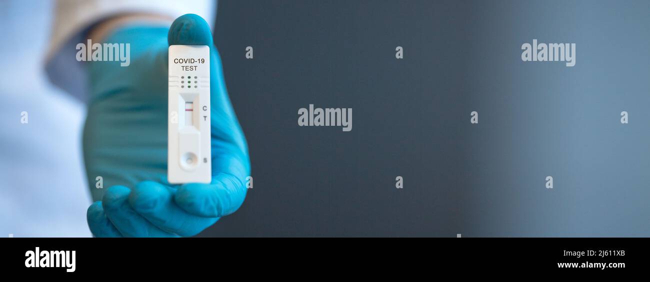 Express corona test. Negative covid antigen test Stock Photo - Alamy