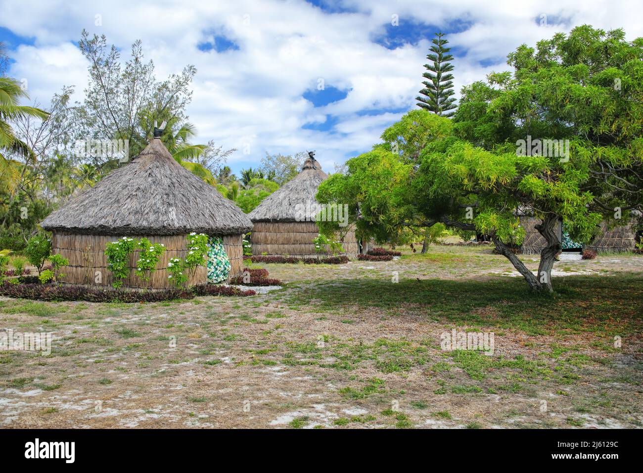 Traditional Kanak houses on Ouvea Island, Loyalty Islands, New ...