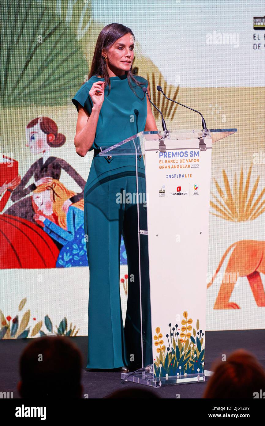Queen Letizia of Spain speaks during the 'Gran Angular' and 'El Barco ...
