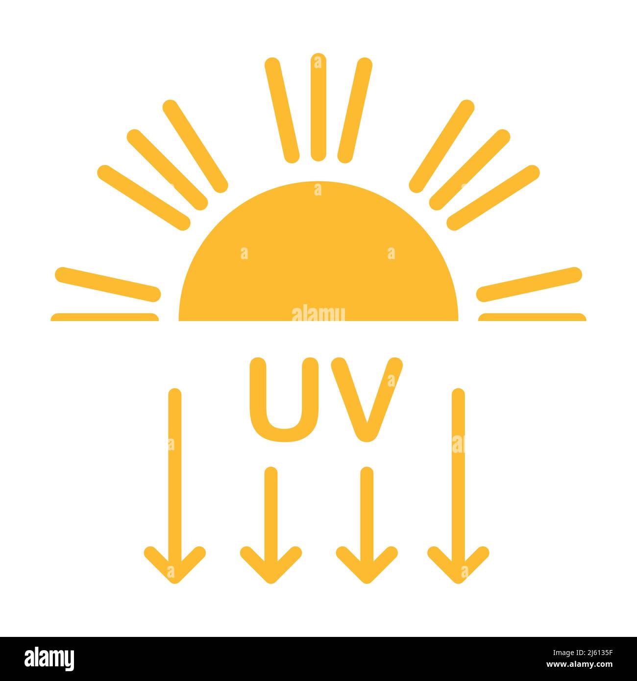 UV radiation icon vector solar ultraviolet light symbol for graphic ...