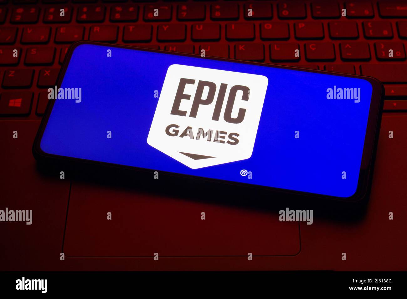 Brazil. 26th Apr, 2022. In this photo illustration the Epic Games logo ...