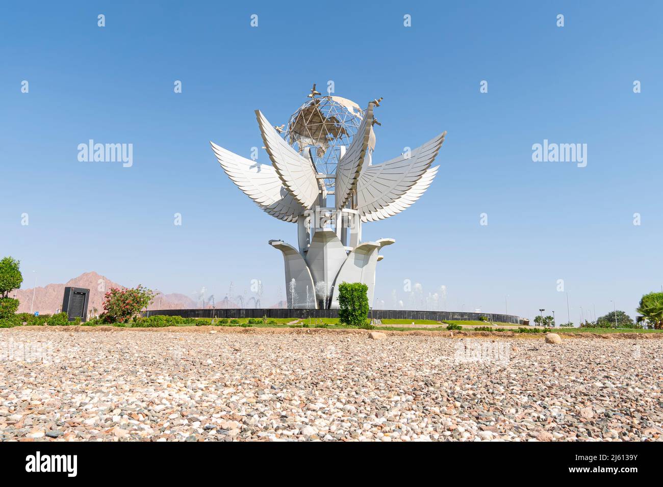 October 9th, 2021. Sharm El Sheikh: Peace Square monument is listed in ...
