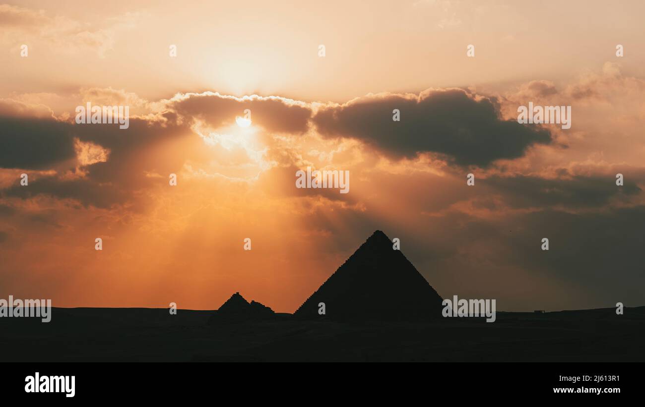 The great pyramid of Mikerina in Cairo, Egypt. Pyramids of Menkaura ...