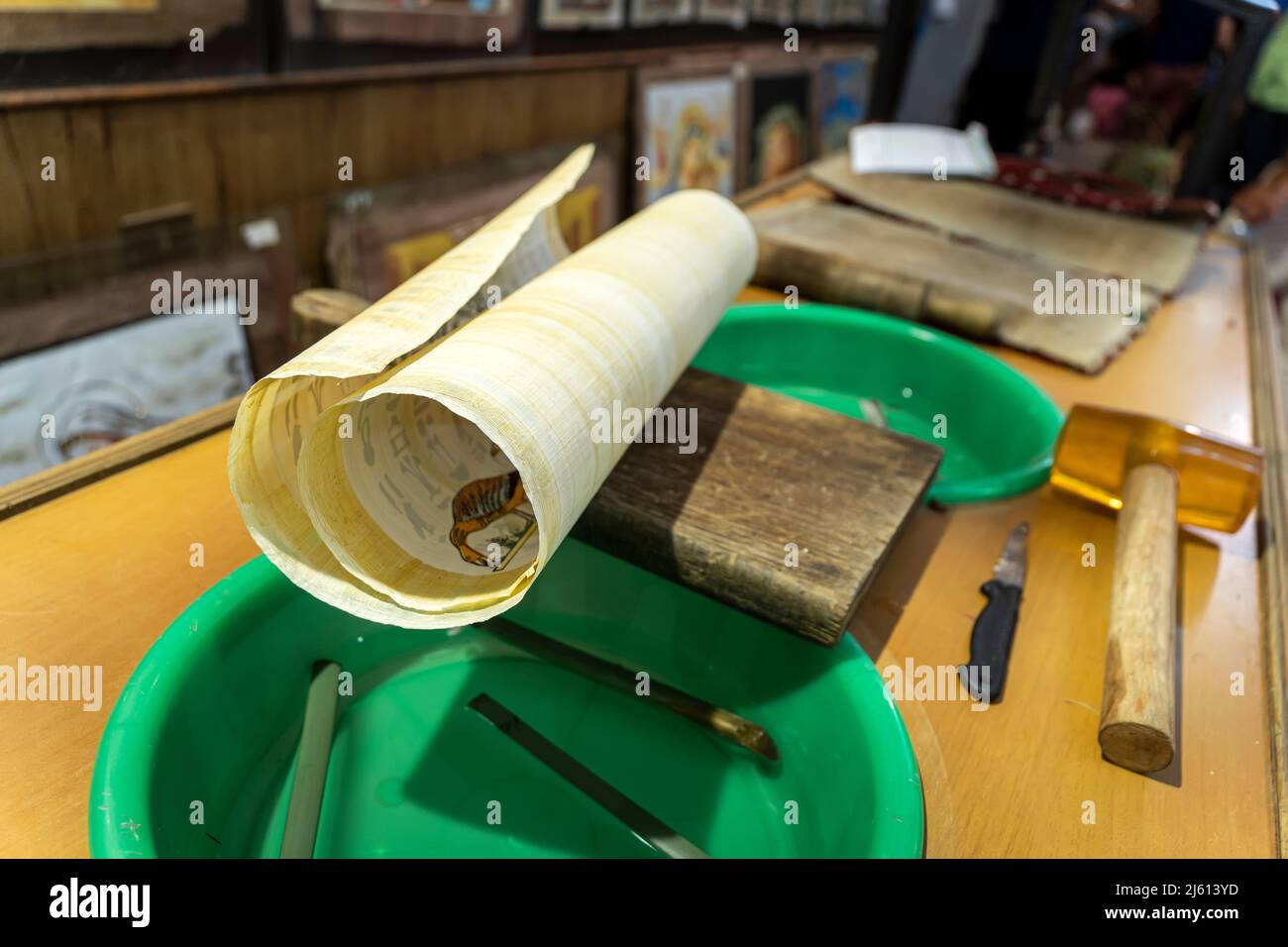 A preparation of green papyrus stem as a part of old Egyptian ...