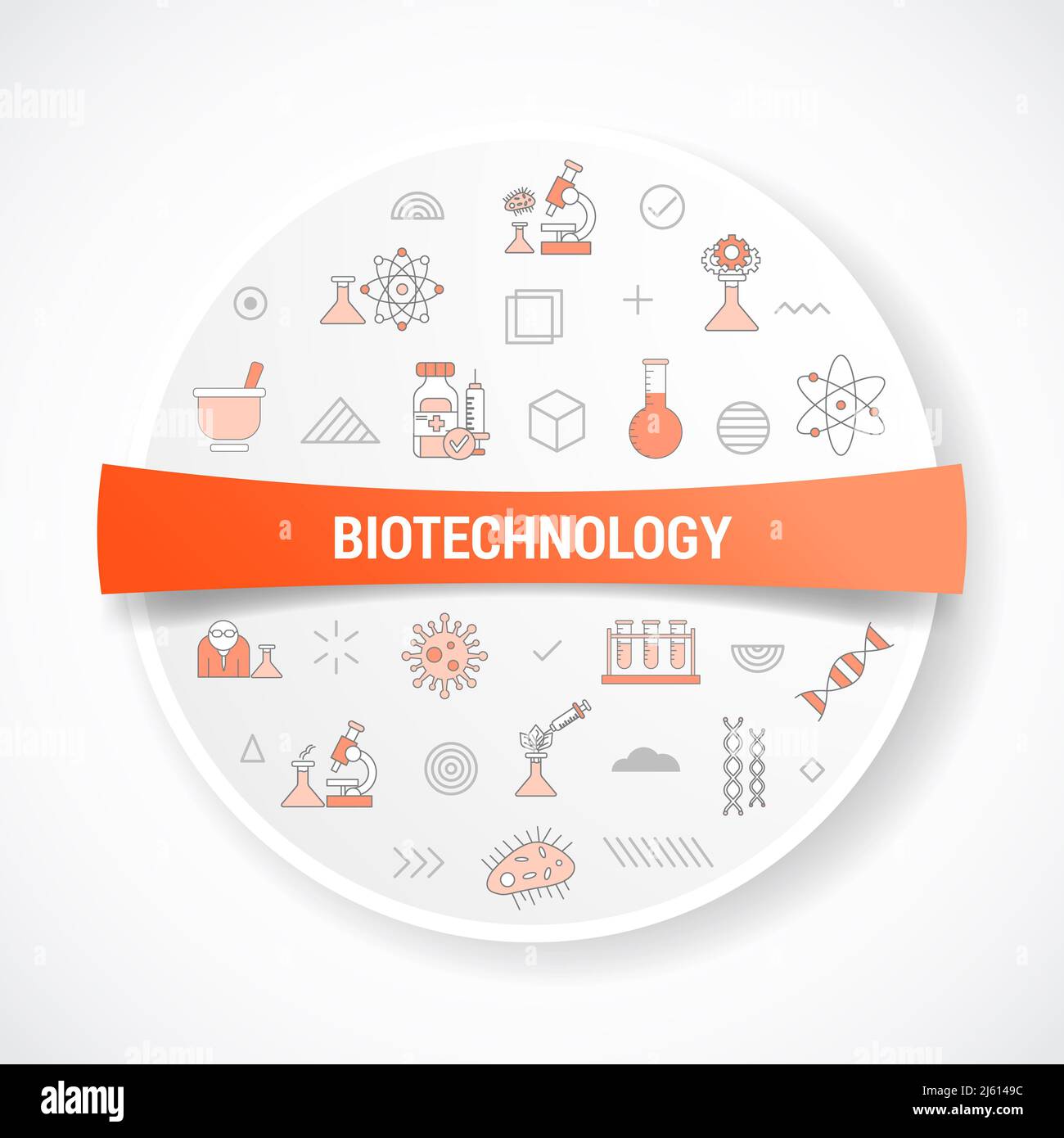 biotechnology concept with icon concept with round or circle shape for ...