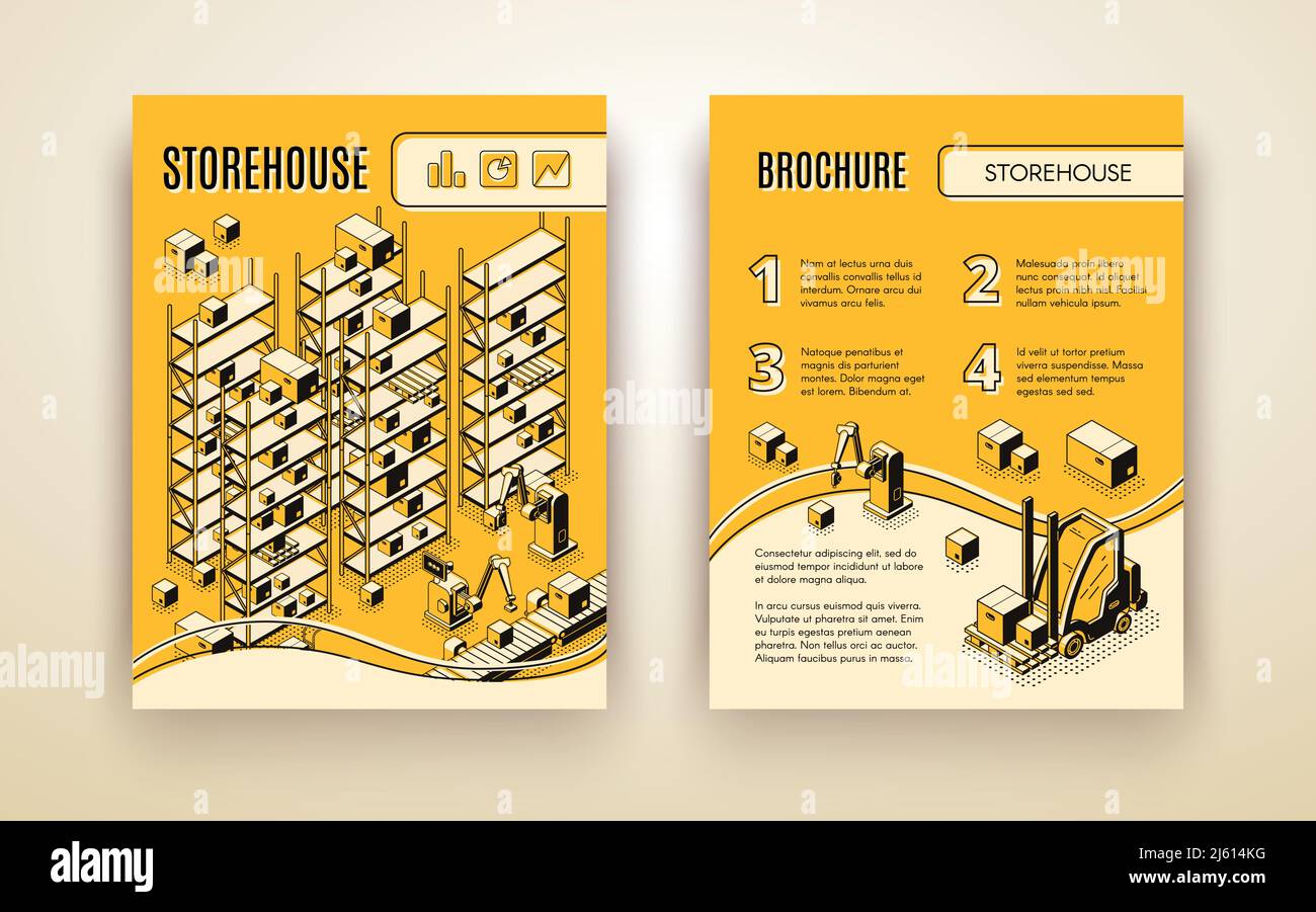 Automated storehouse, delivery company logistic center isometric vector ...