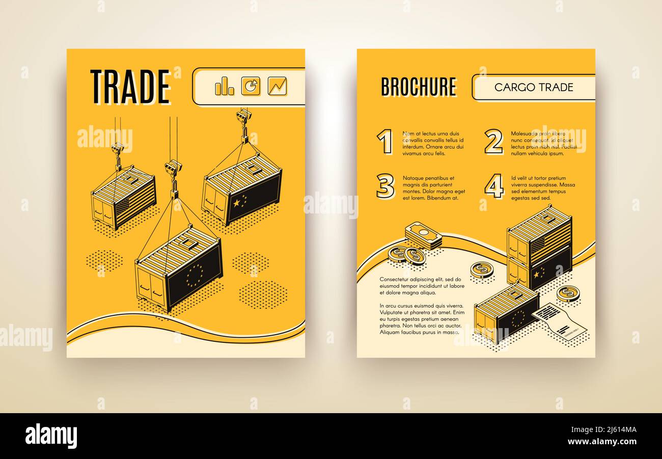 International trading company, cross border delivery service isometric ...