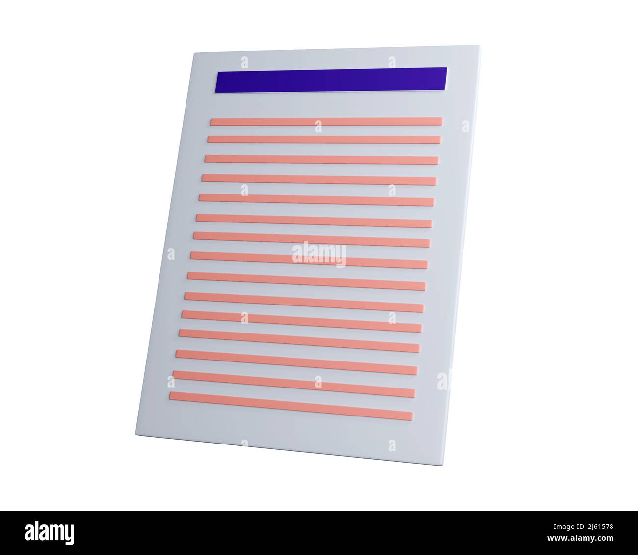 3d note icon. Document, checklist, writing and education concept ...