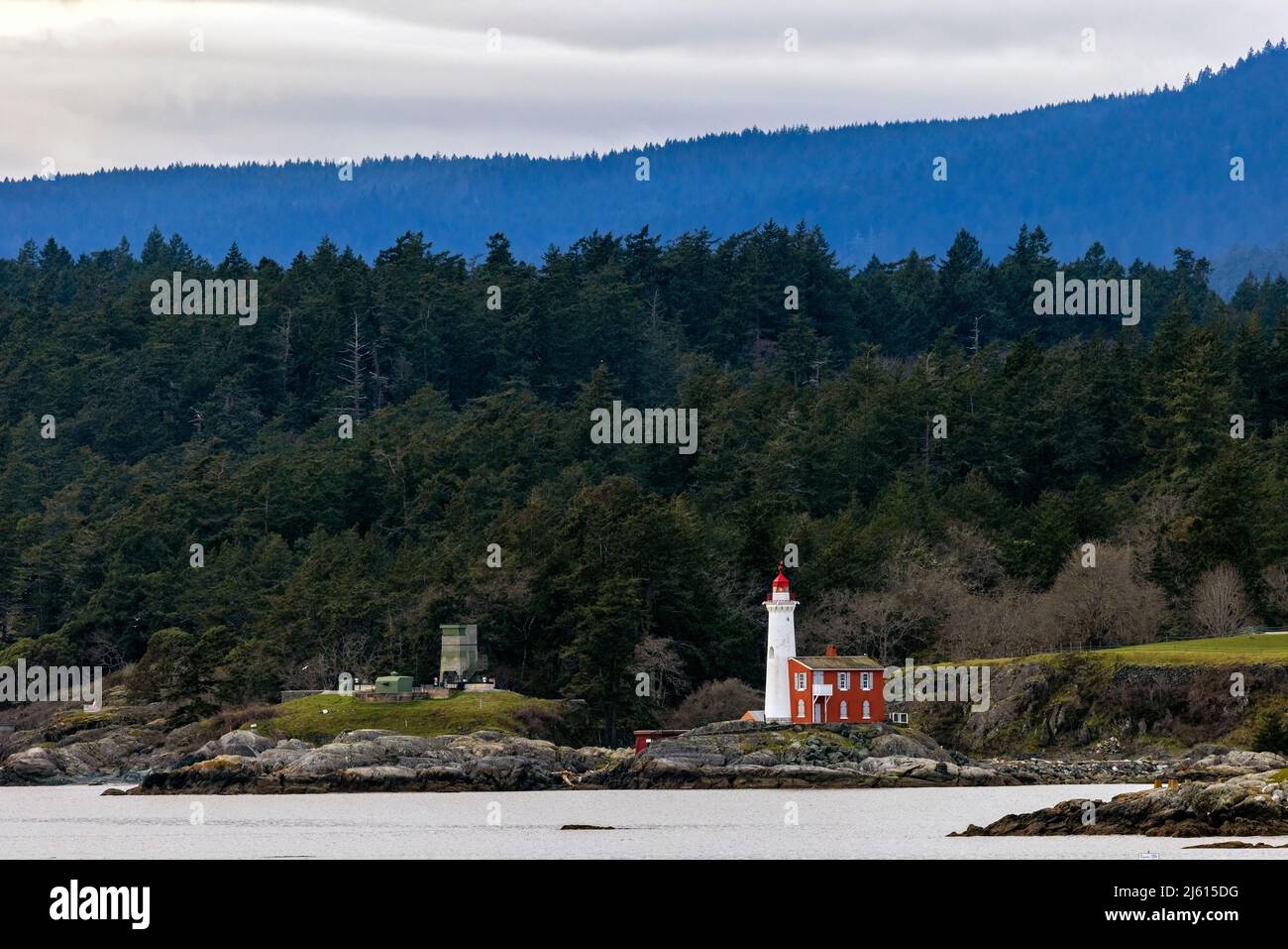 View of Fisgard Lighthouse from Saxe Point Park in Esquimalt - Victoria ...