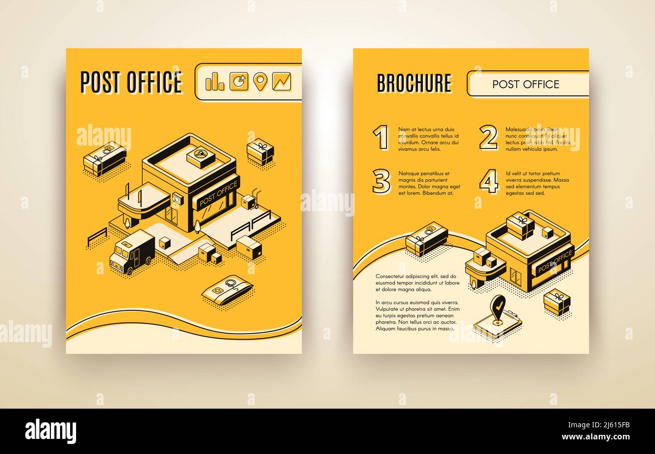 Post or delivery service, business logistics company isometric vector ...
