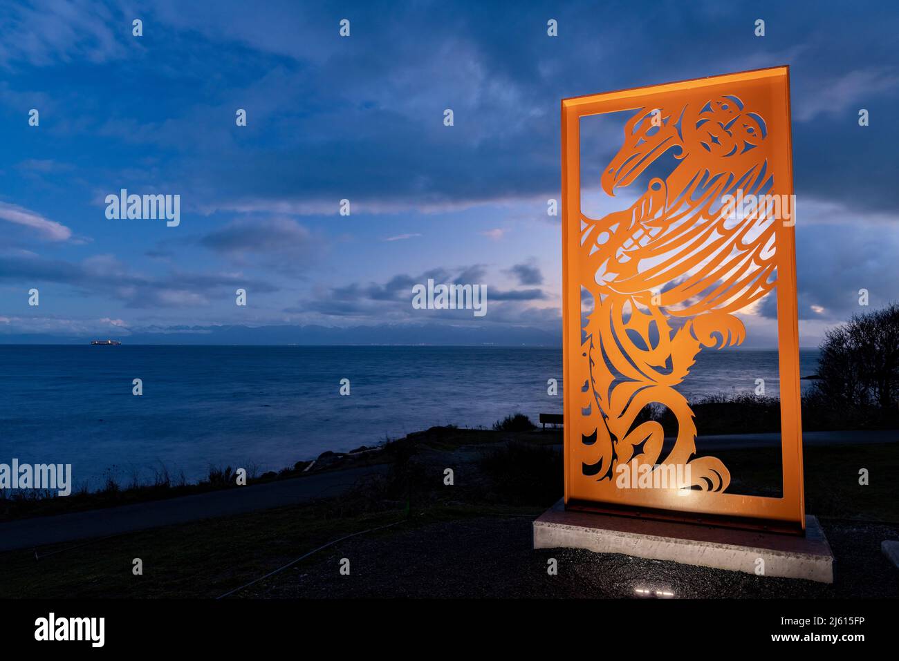 Indigenous Art Sculpture near the Macaulay Point Pump Station and ...