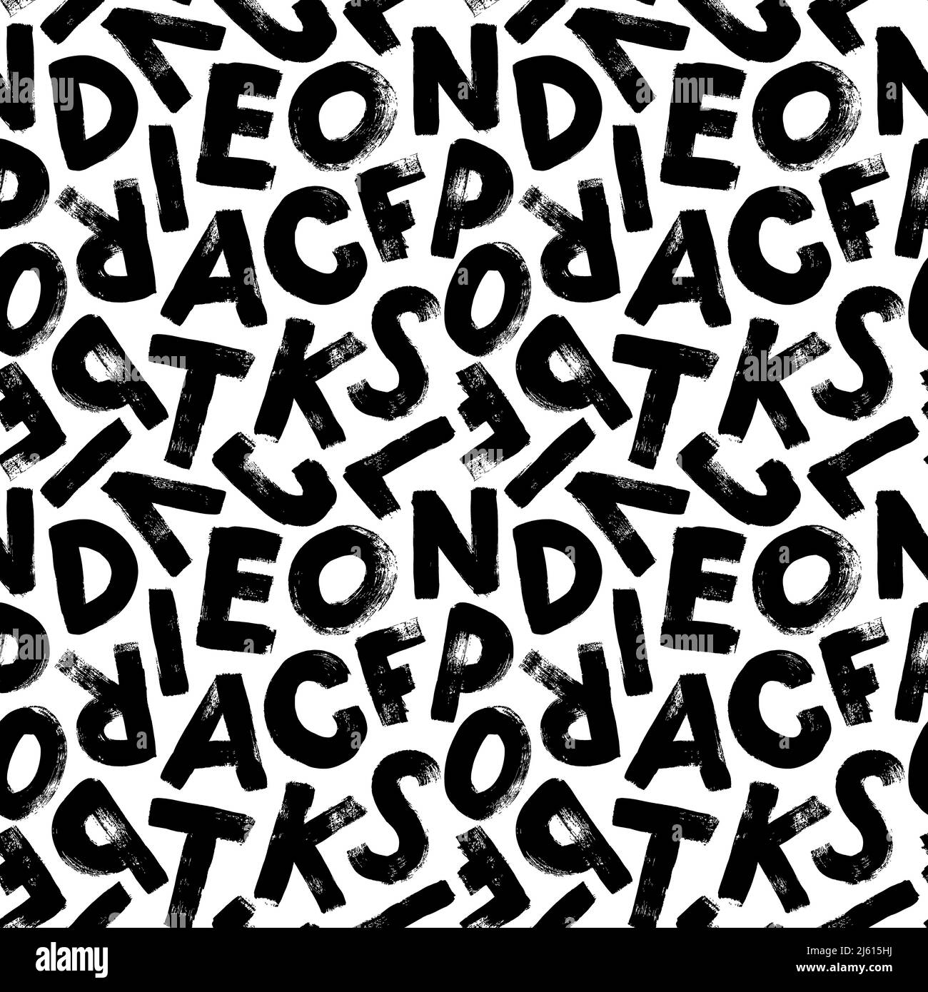 Alphabet hand drawn grunge letter seamless pattern Stock Vector Image ...