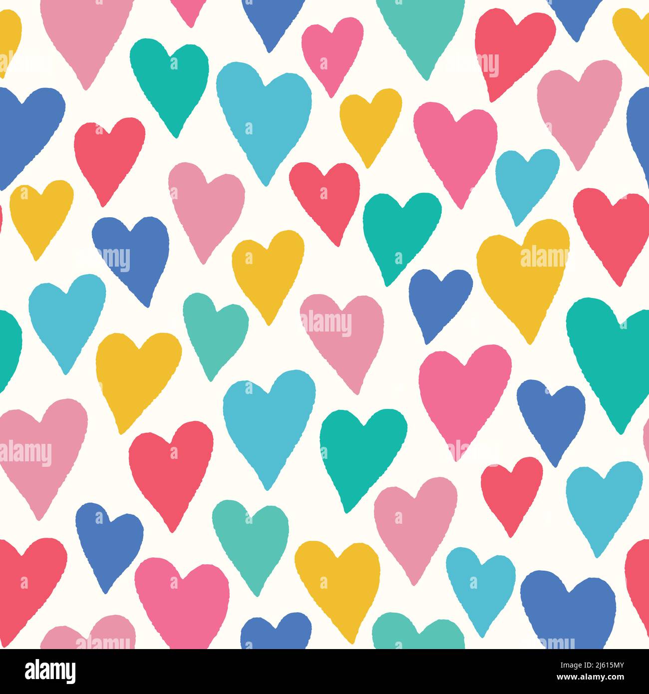 Heart back ground pattern. Vector seamless repeat of hand drawn ...