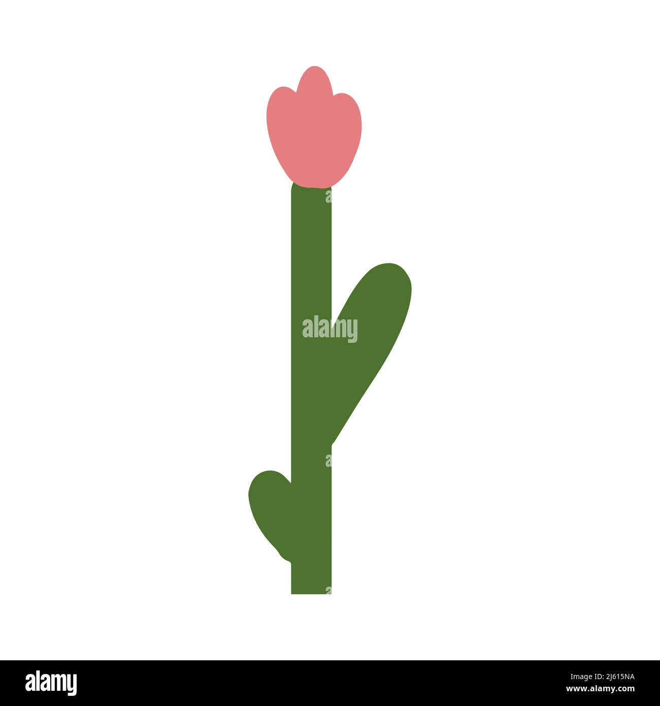 naive childish flower in cute flat minimalist style, botanical element ...