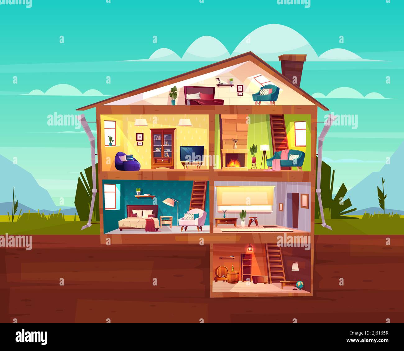 Cellar dwelling Stock Vector Images - Alamy