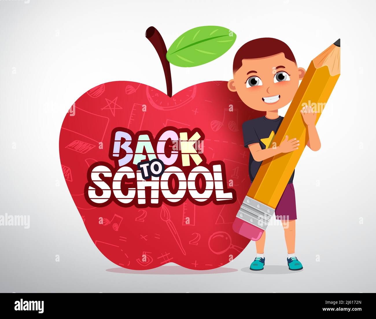 Cute boy pencil paper Stock Vector Images - Alamy