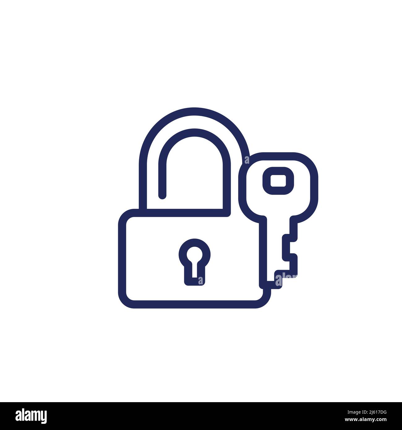 Lock and key line icon, vector Stock Vector Image & Art - Alamy