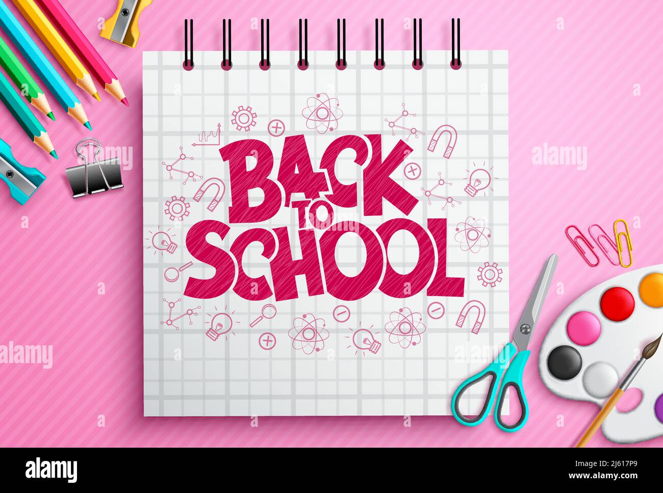 Back to school vector concept design. Back to school typography text in ...