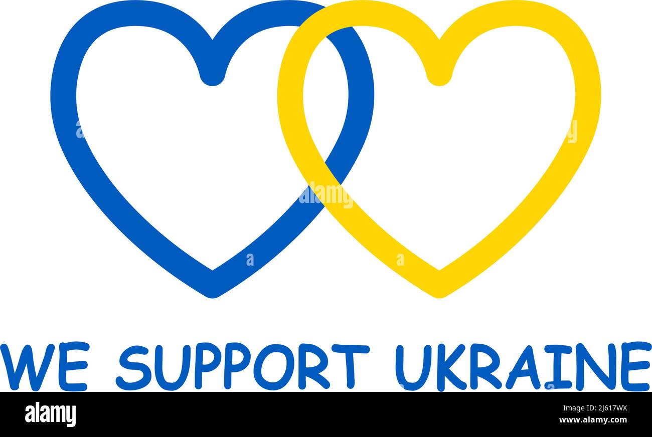 Ukraine hearts vector illustration. Stand with Ukraine. Ukrainian flag ...