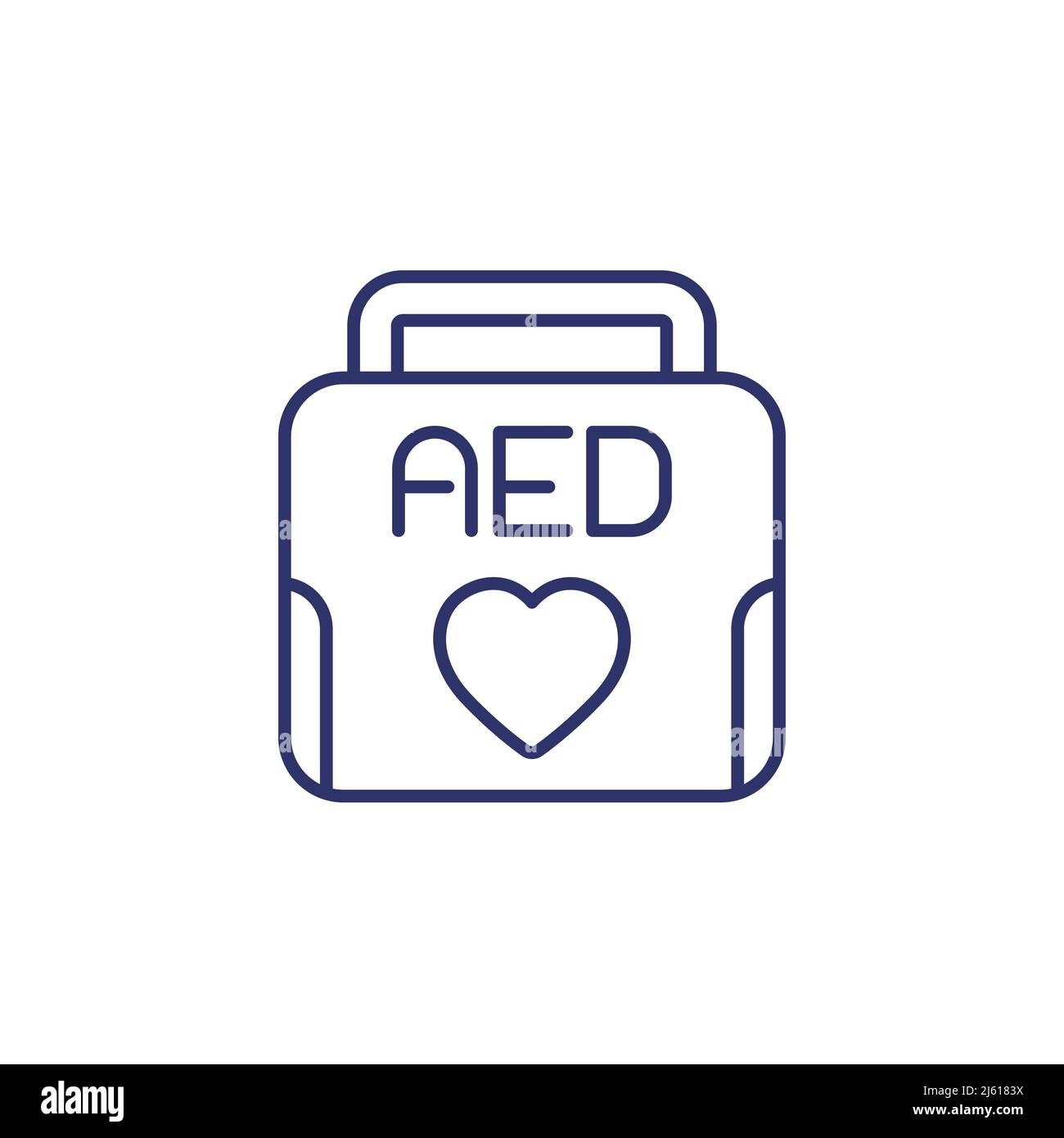 AED line icon, automated external defibrillator Stock Vector Image ...