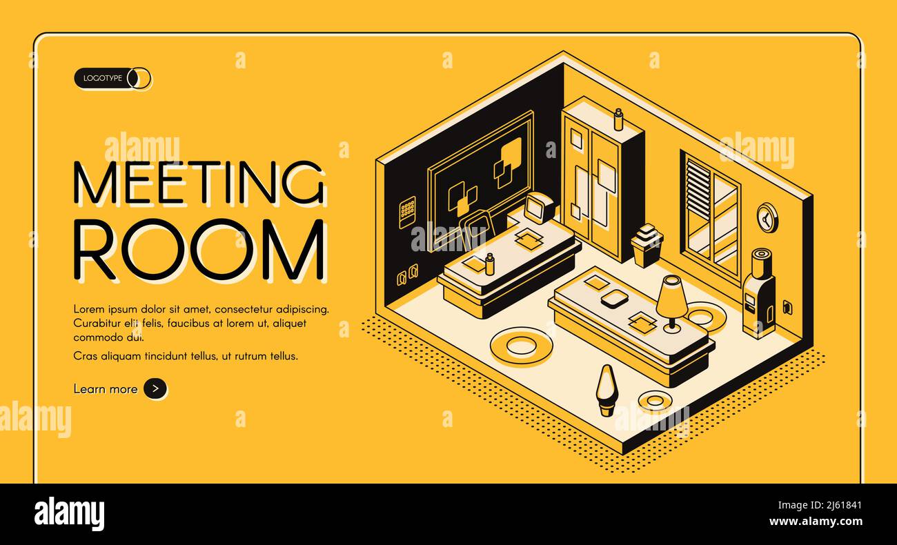 Modern coworking center office work areas and services isometric vector ...