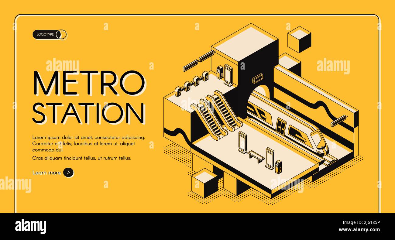 City transport system infrastructure isometric vector web banner ...