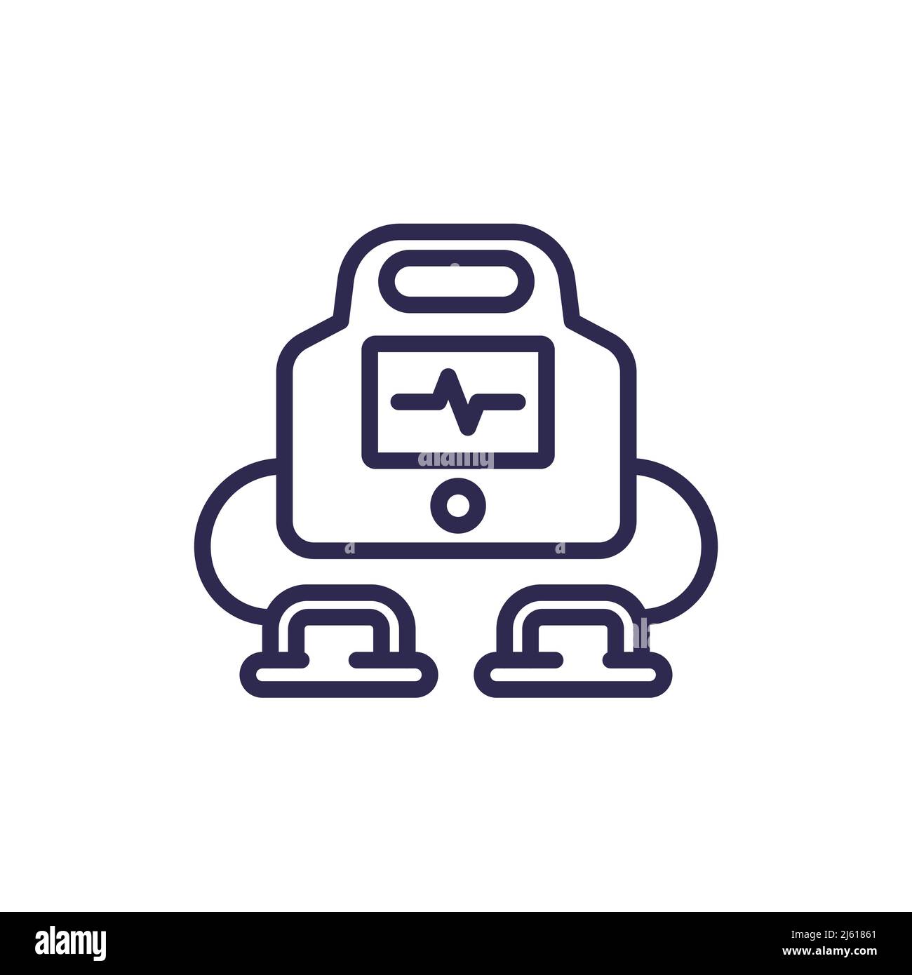 Defibrillator or cpr device line icon, vector Stock Vector Image & Art ...