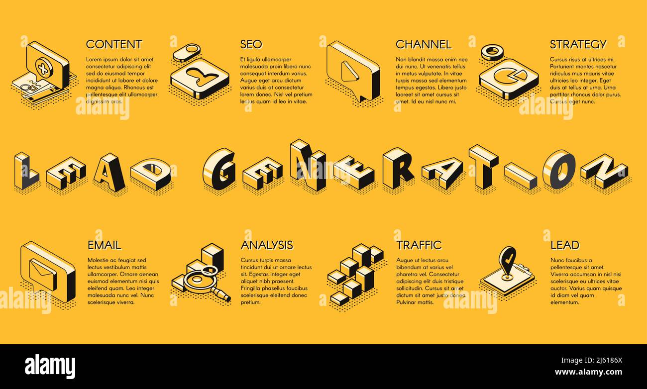 Lead generation internet business marketing strategy isometric ...