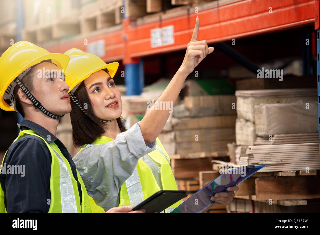 Port worker checking cargo hi-res stock photography and images - Alamy