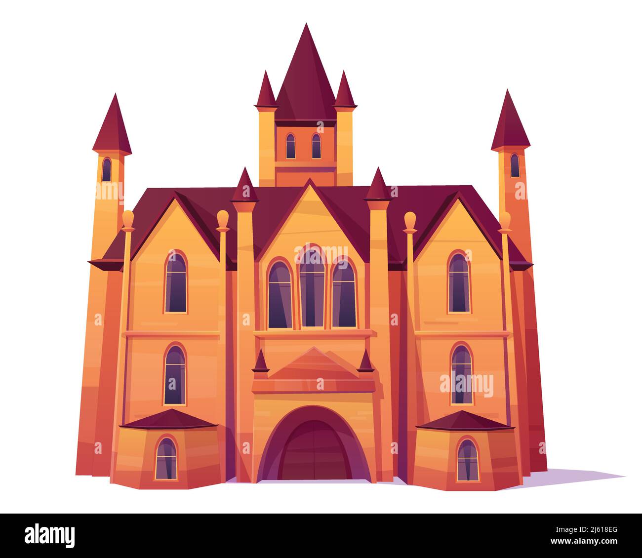 Medieval castle, luxury villa, mansion in victorian architecture style ...