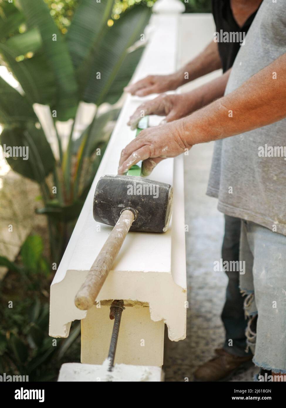 Unrecognizable construction worker taking measurements Stock Photo - Alamy