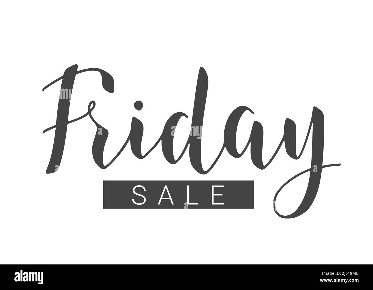Vector Illustration. Handwritten Lettering of Friday Sale. Template for ...