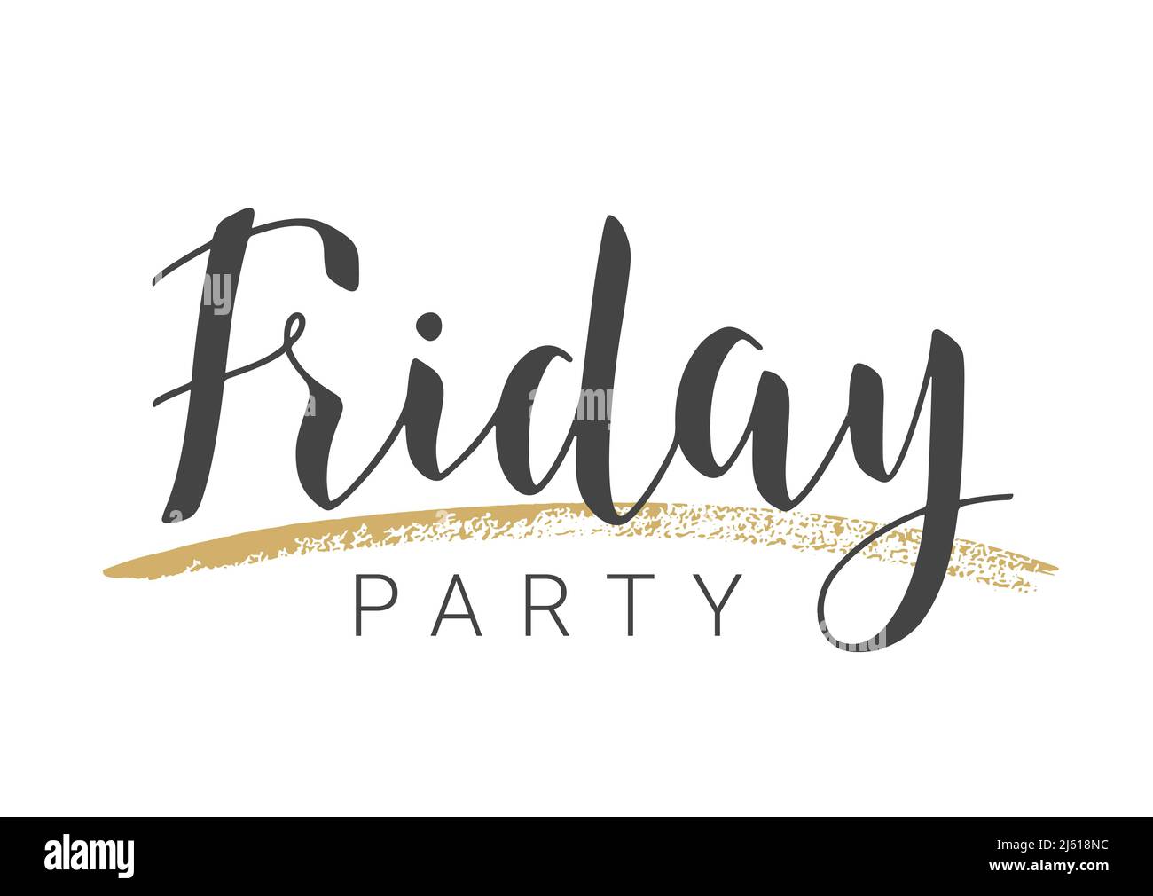 Vector Illustration. Handwritten Lettering of Friday Party. Template ...