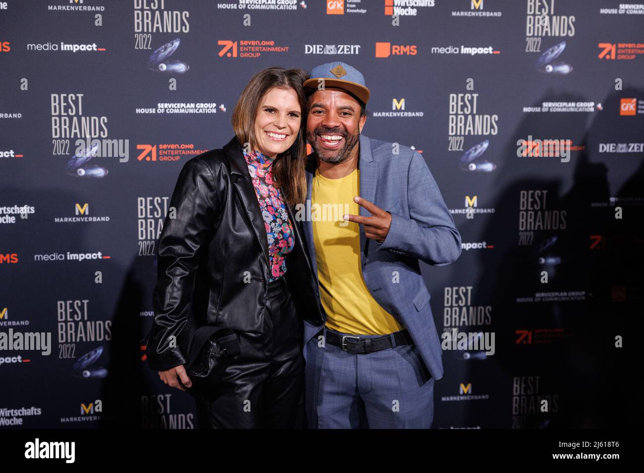 Munich, Germany. 26th Apr, 2022. Simon Pearce, actor (r), and Lisa ...