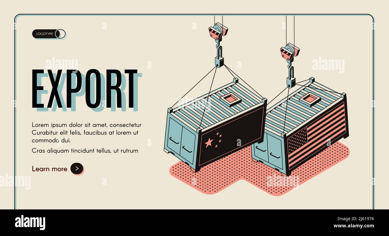International trade company, customs online services isometric vector ...