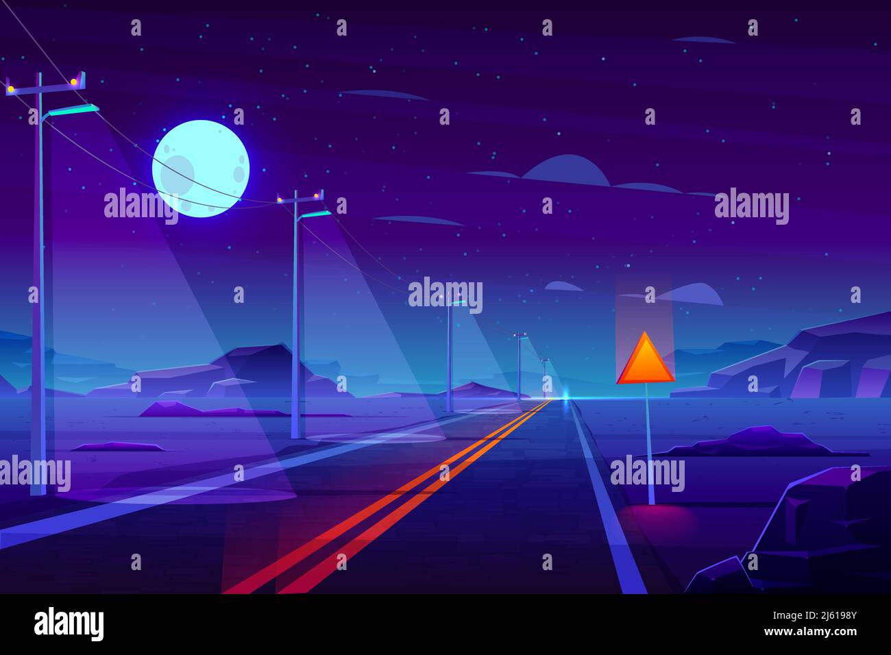 Mexico lights night road Stock Vector Images - Alamy