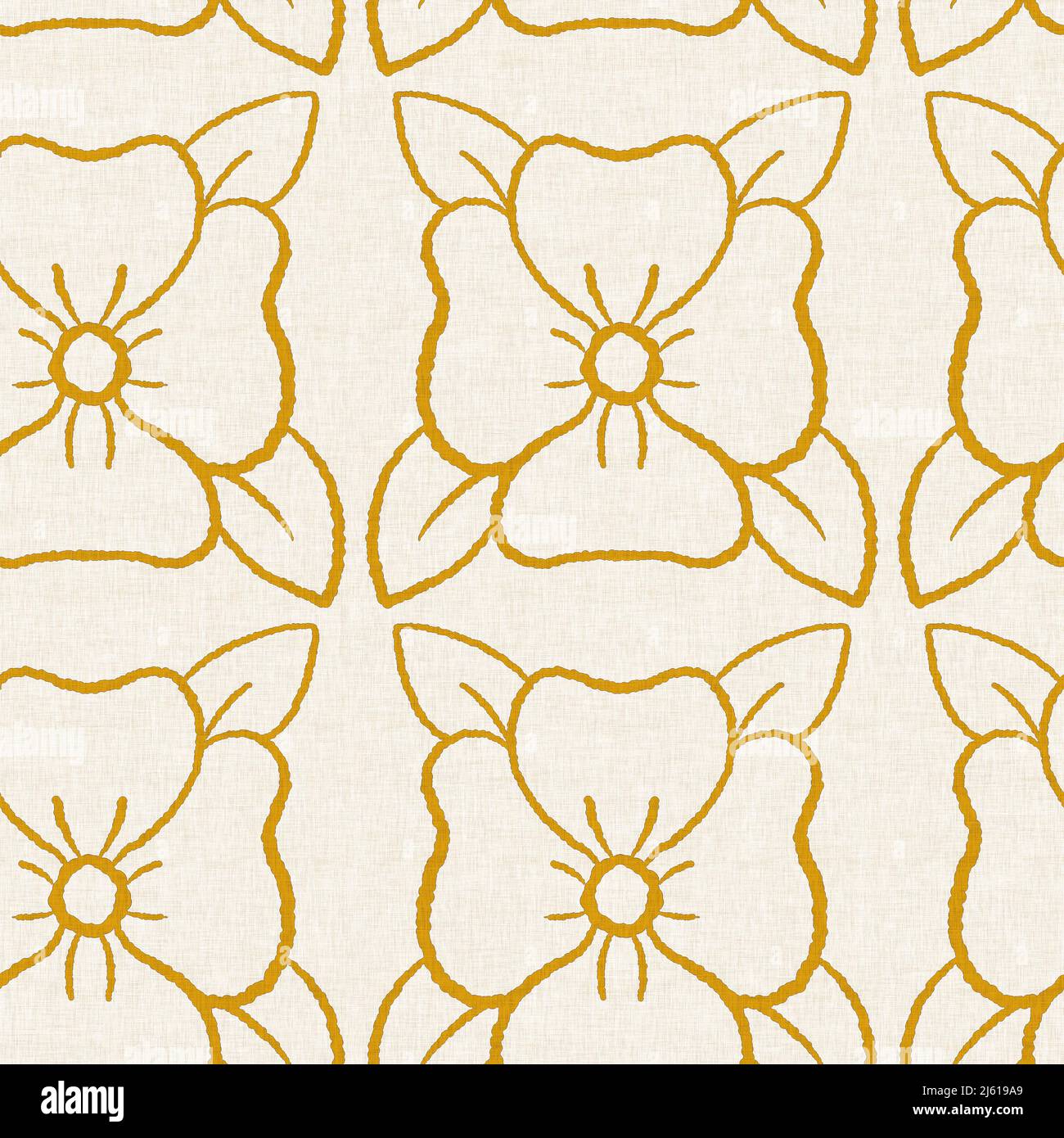 Gender neutral flower seamless raster background. Simple whimsical 2 ...