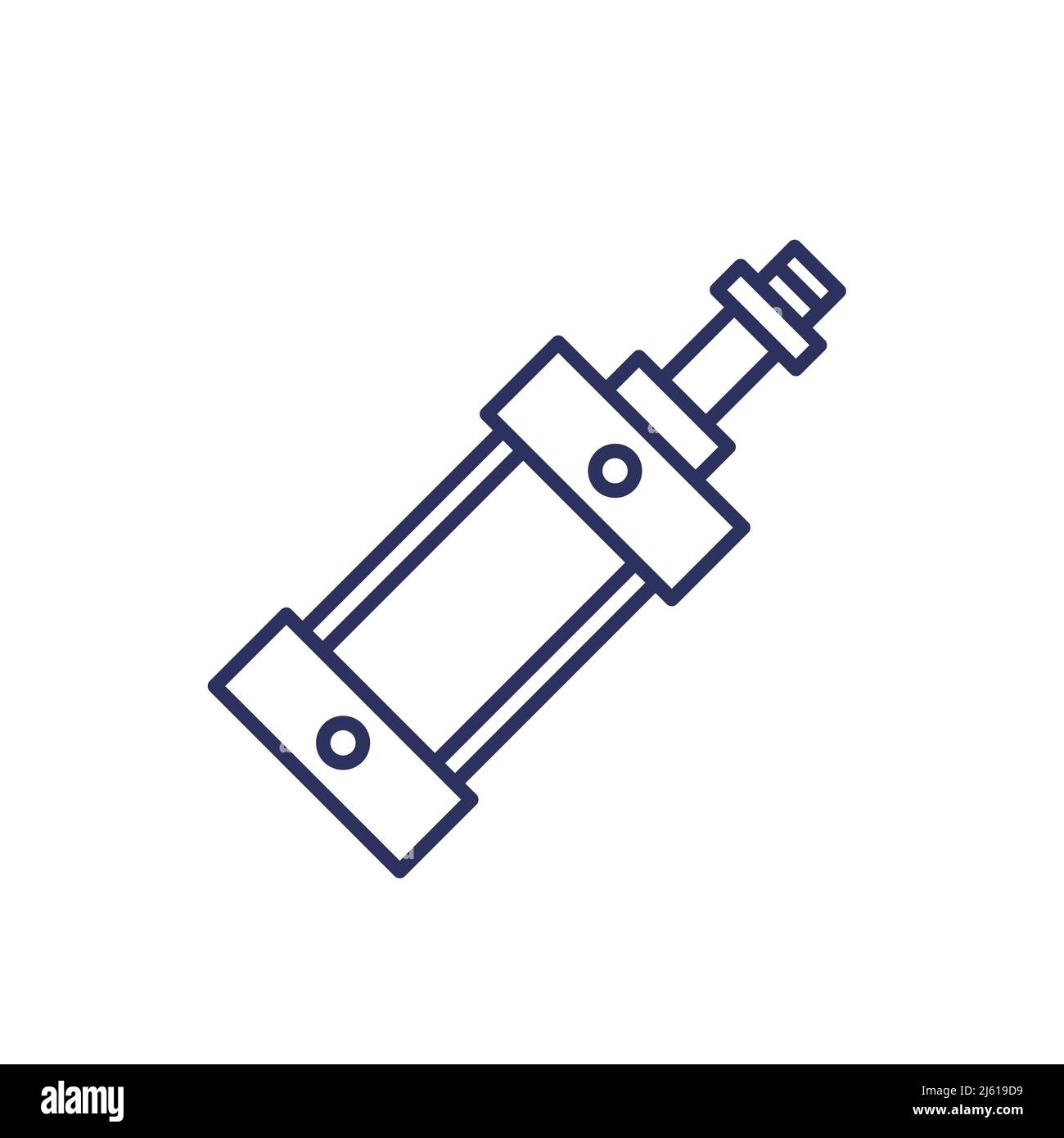 pneumatic cylinder line icon on white Stock Vector Image & Art - Alamy