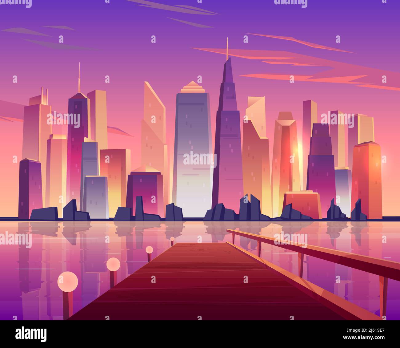 Reflecting pier Stock Vector Images - Alamy