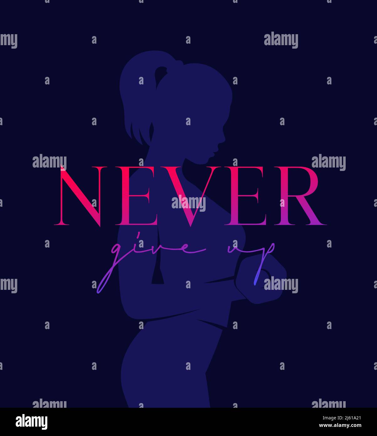 Never give up quote, poster design for gym Stock Vector Image & Art - Alamy